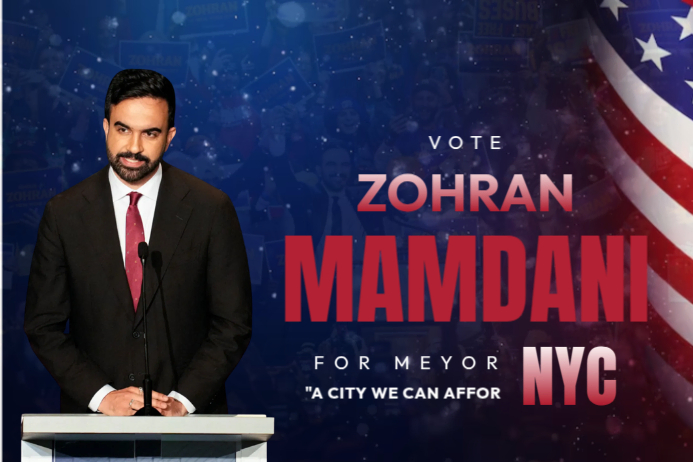 Purple Professional Zohran Mamdani Election Campaign Flyer Poster ...