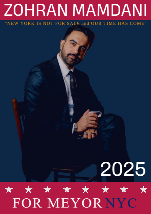 Purple Professional Zohran Mamdani Election Poster A4 Template ...