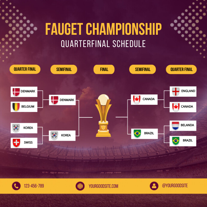 Purple Purple And Orange Modern Championship Template | PosterMyWall