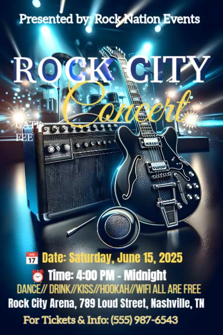 Plantilla de Purple Rock City Concert Poster | PosterMyWall