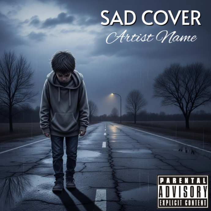 Purple Sad Boy Album Cover Template | PosterMyWall