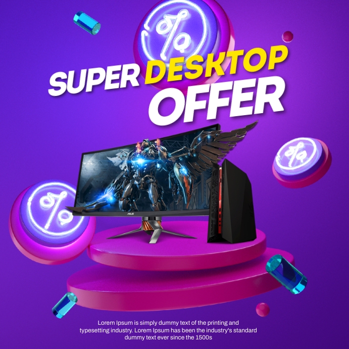 Purple Sale Mockups Template | PosterMyWall