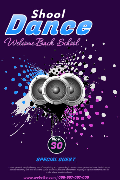 Purple School Dance Poster Template | PosterMyWall