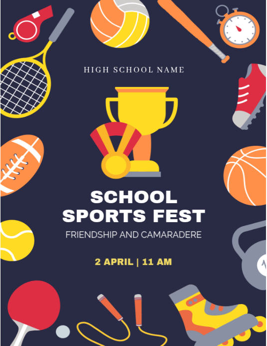 School Sports Fest Flyer Template | PosterMyWall