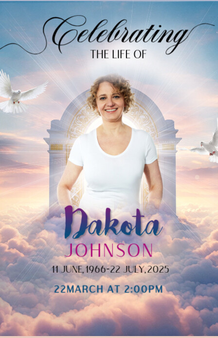 purple sky Funeral Heaven Background Half Page Wide Template | PosterMyWall