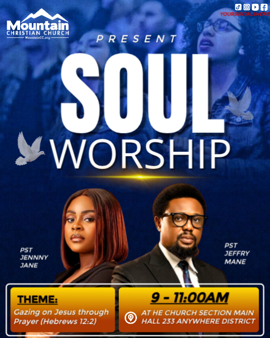 Purple Soul Worship Event Instagram Portrait Template | PosterMyWall