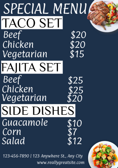Purple Special Food Menu POSTER Template | PosterMyWall