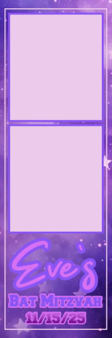 Purple Stars & Sparkles Bat Mitzvah 2x6 Photo Frame Template | PosterMyWall