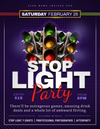 Purple Stop Light Party Invitation Flyer Template | PosterMyWall