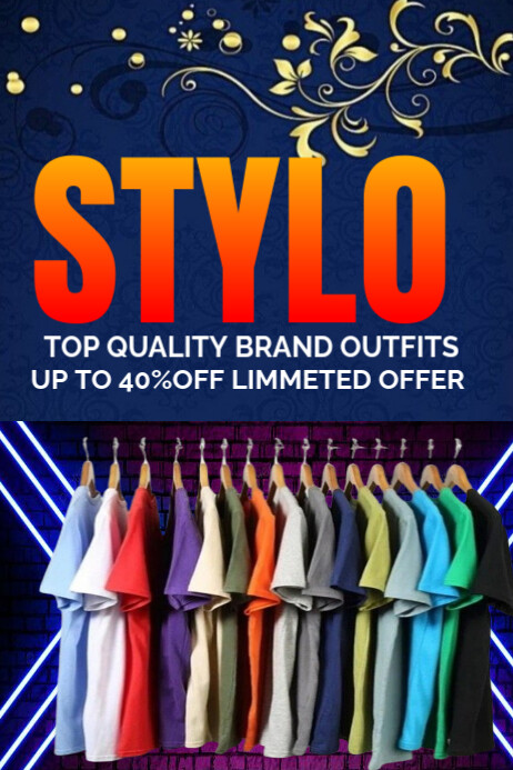 Purple Stylo Outlets Poster Templat | PosterMyWall