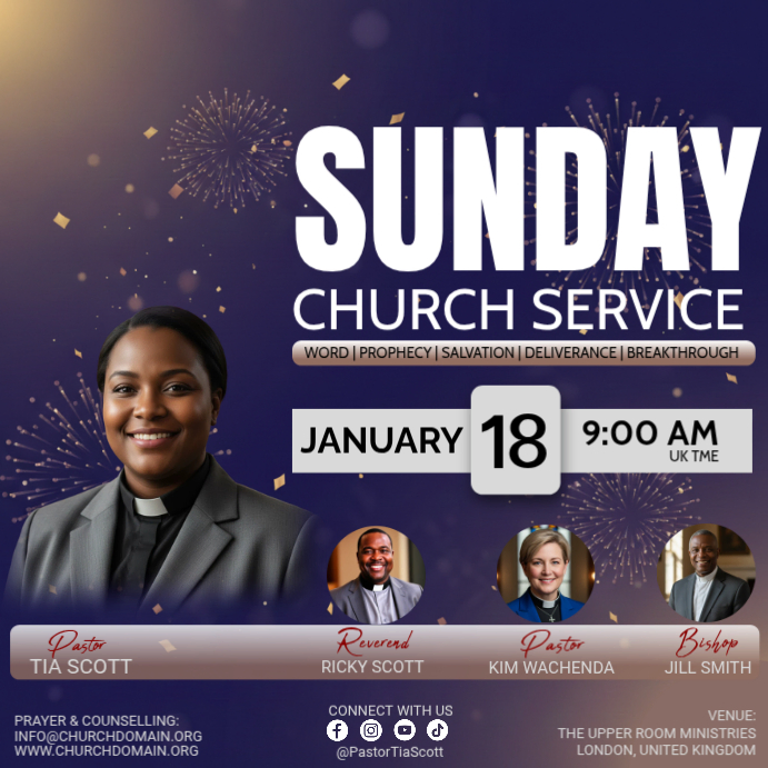 Plantilla de Purple Sunday Church Service Instagram Post | PosterMyWall