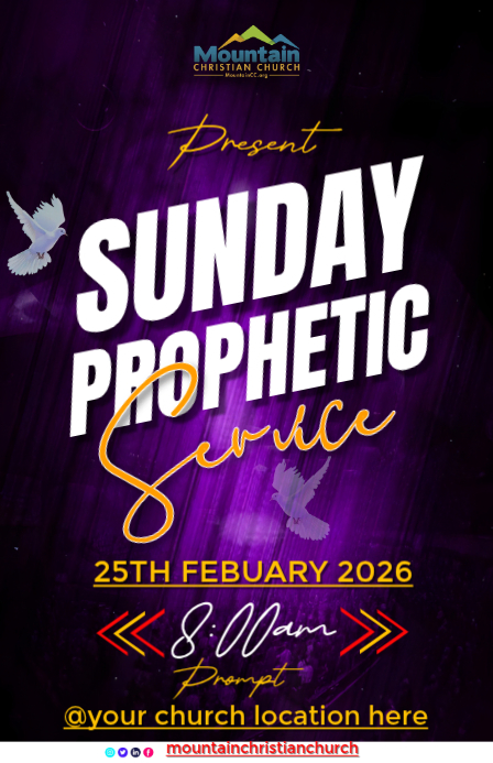 Purple Sunday Prophetic Service Half Page Wide Template | PosterMyWall