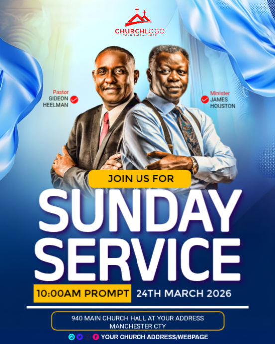 Copy of Purple Sunday Service Instagram Portrait | PosterMyWall