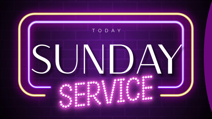 Purple sunday service youtube thumbnail Template | PosterMyWall