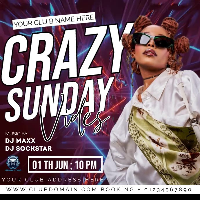 Copy of Purple Sunday Vibes Square (1:1) | PosterMyWall