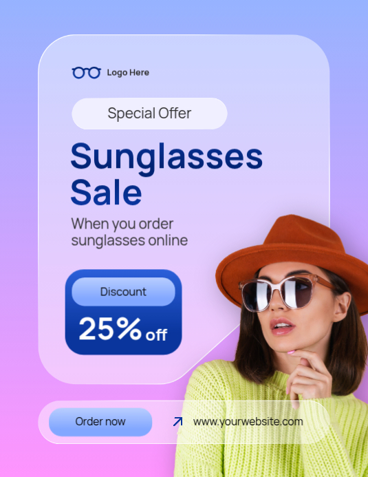 Purple Sunglasses Sale Flyer Template | PosterMyWall