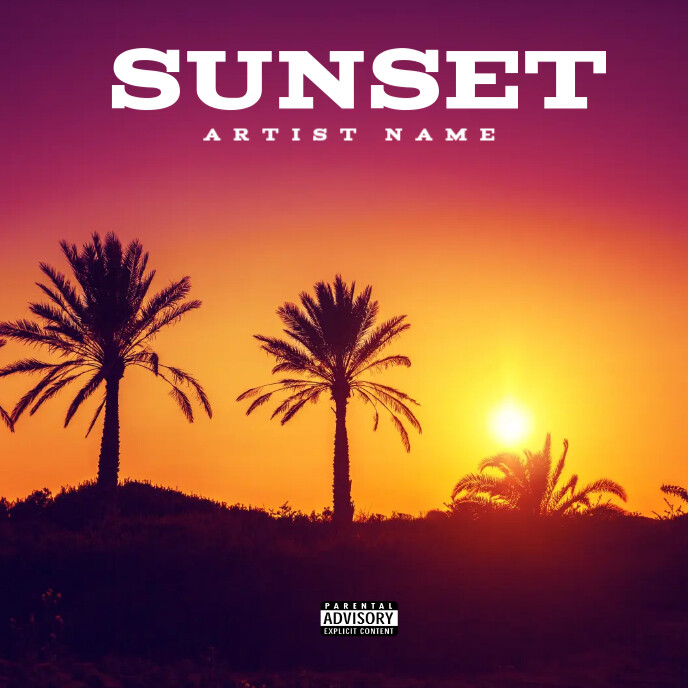 Purple Sunset Mixtape Cover Album Cover Template | PosterMyWall