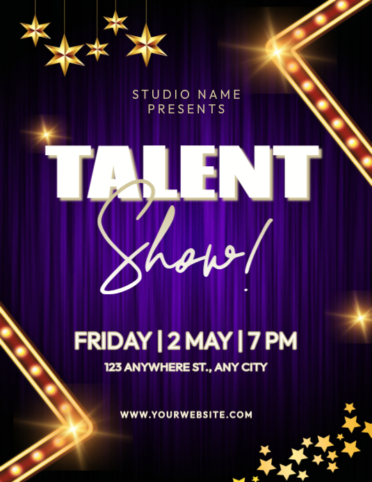 Purple Talent Show Flyer Template | PosterMyWall