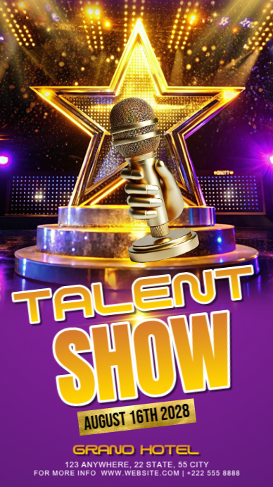 Purple Talent Show Instagram Story Template | PosterMyWall
