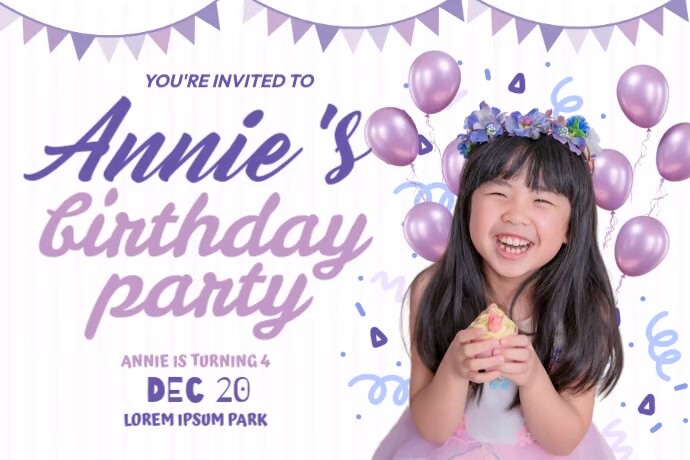 Purple Theme Birthday Invitation Template | PosterMyWall