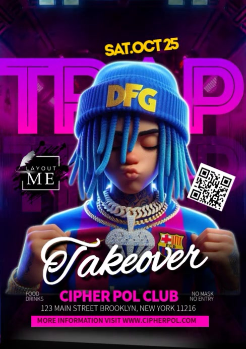 Purple Trap Music Event A4 Video Template | PosterMyWall