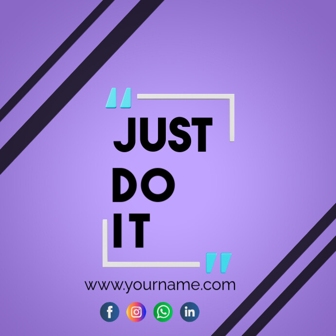 Purple Typographic Beautiful Inspirational Quote For Life Instagram ...