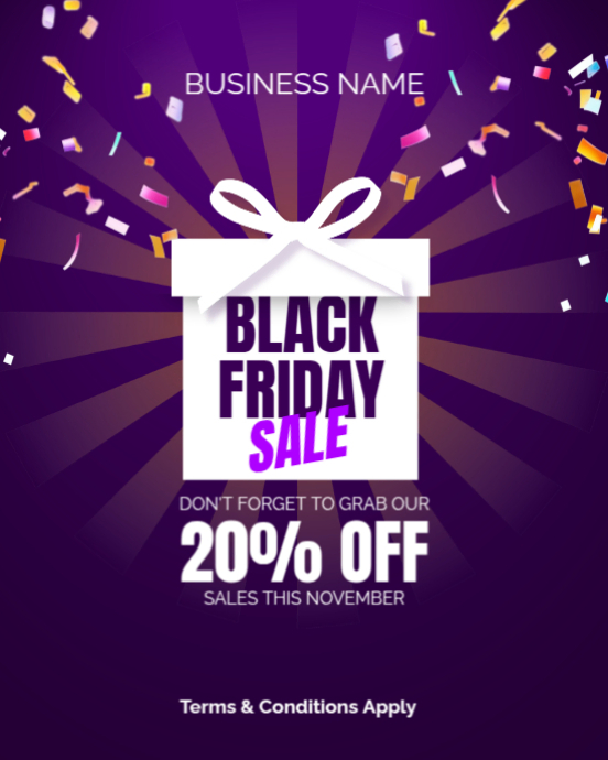 Purple Typographic Black Friday Sale Instagram Portrait Template ...