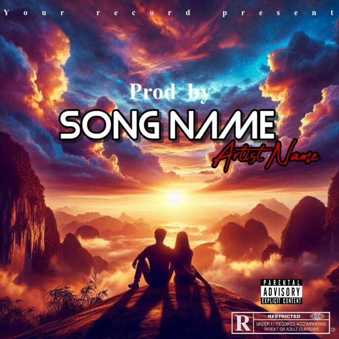 Plantilla de Purple Typographic Couple Clouds Song Mixtape Album Cover | PosterMyWall