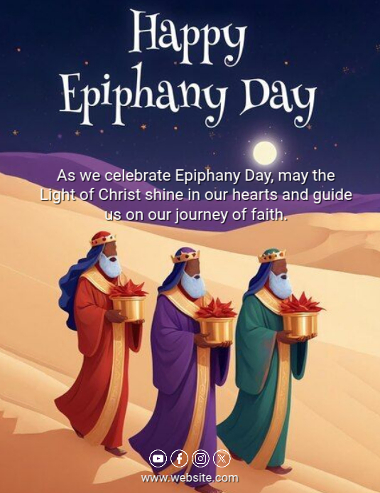 Purple Typographic Epiphany Day Flyer Template | PosterMyWall