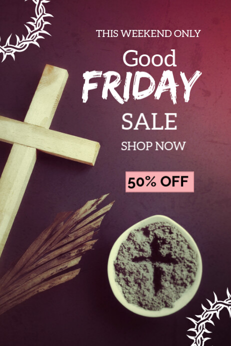 Copy of Purple Typographic Good Friday Sale Poster | PosterMyWall