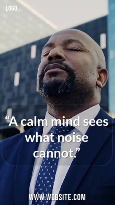 Purple Typographic Inspirational Calm Mind Video Quote Template Digital ...