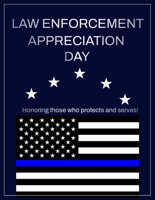 Purple Typographic Law Enforcement Appreciation Day Flyer (us Letter ...