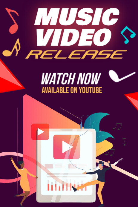 Purple Typographic Music Video Release Poster Template | PosterMyWall