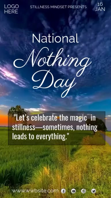 Plantilla de Purple Typographic National Nothing Day Instagram Reel ...