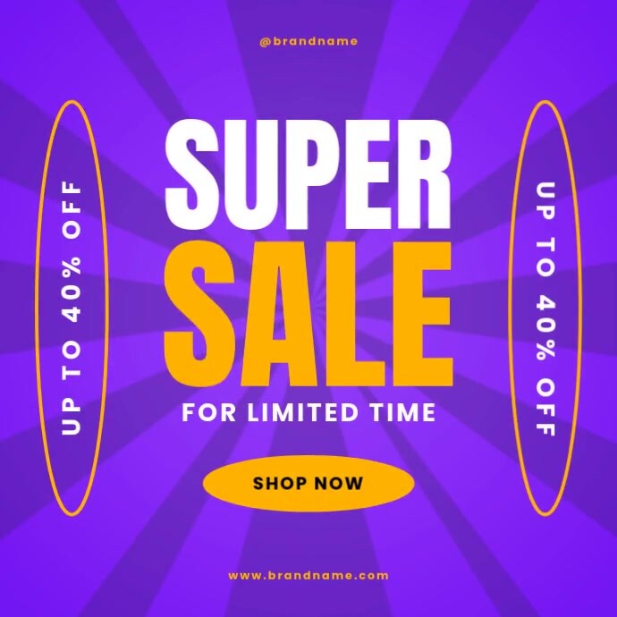 Purple Typographic Super Sale Promotion Insta Template | PosterMyWall