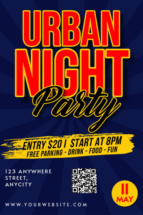 Copy of Purple Typographic Urban Night Party Poster | PosterMyWall