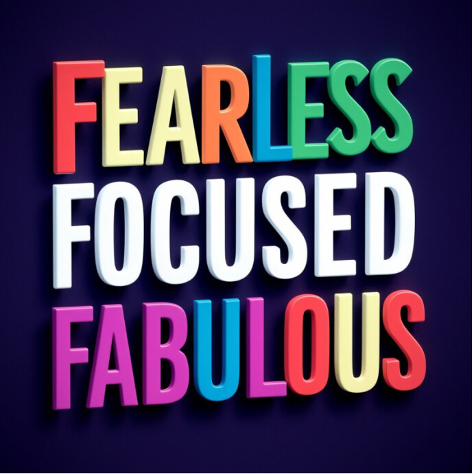 Purple Typography Fearless Focused Fabulous Template | PosterMyWall