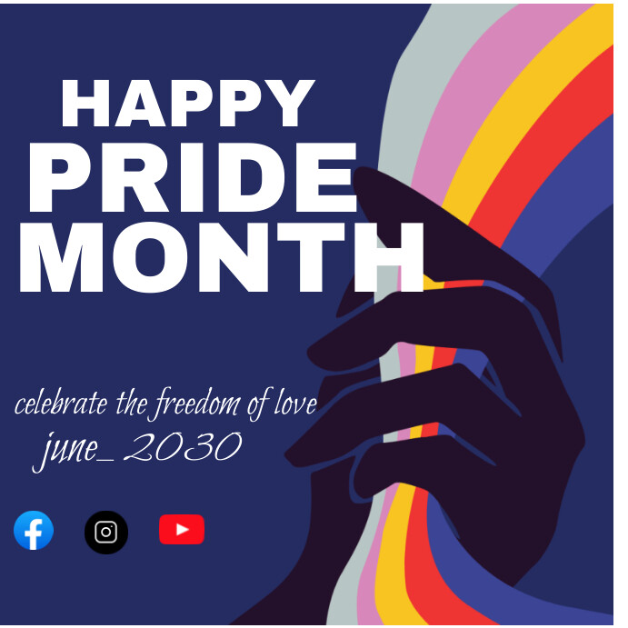 Purple Typography Pride Month Instagram Post Modelo | PosterMyWall