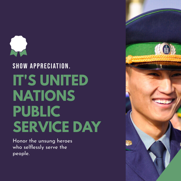 Purple United Nations Public Service Day Inst Template | PosterMyWall