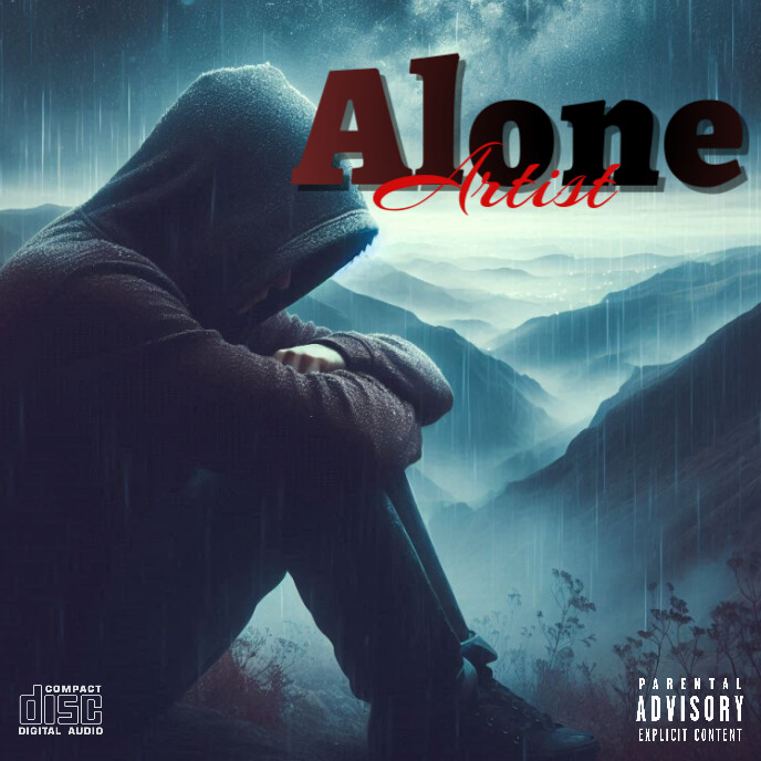 Purple Vintage Alone Sad Man Best Cover Song Album Cover Template ...