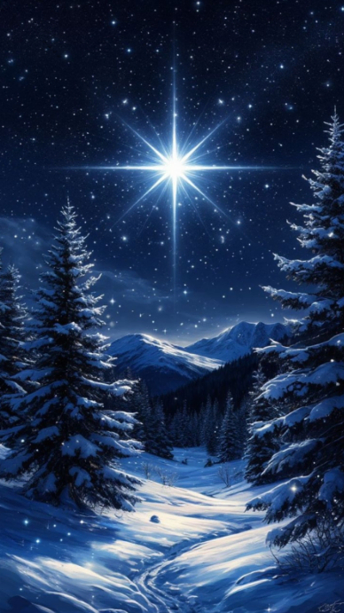 Purple Vintage Bethlehem Star Winter Night Instagram Story Template ...