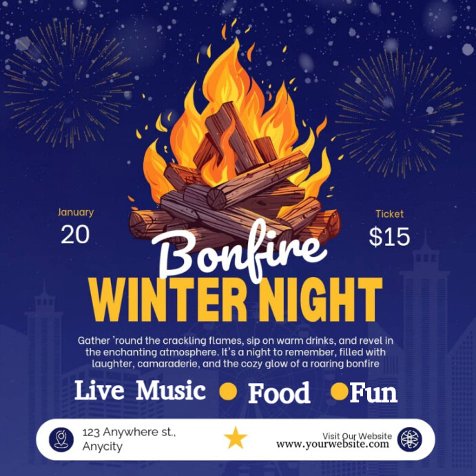 Copy of Purple Vintage Bonfire Night Instagram Post | PosterMyWall