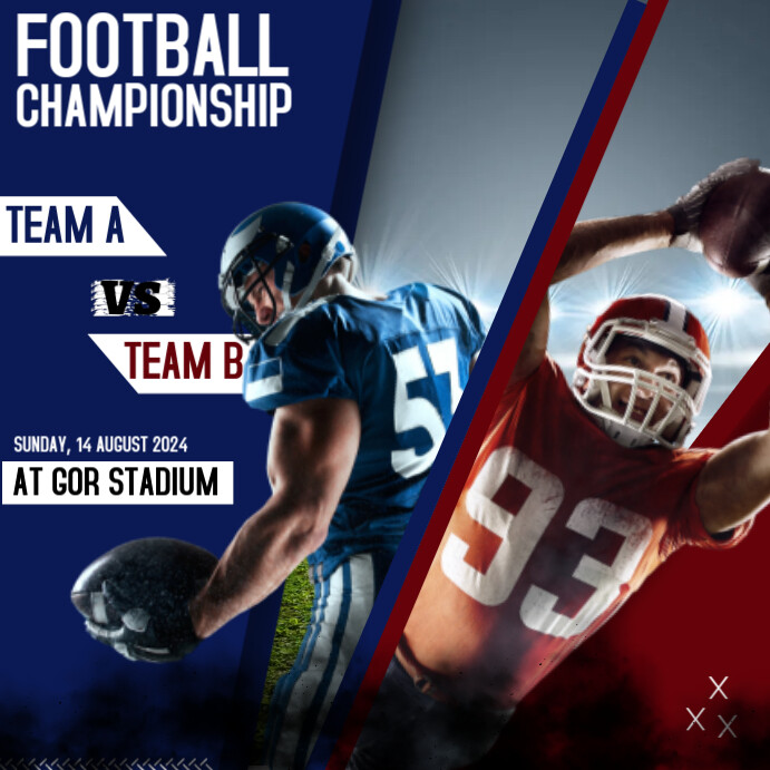 Purple Vintage Football Championship Pos Inst Template | PosterMyWall