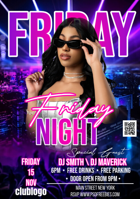 Copy of Purple Vintage Friday Night Party A3 | PosterMyWall