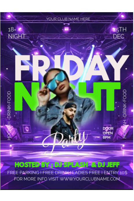 Purple Vintage Friday Night Poster Template | PosterMyWall