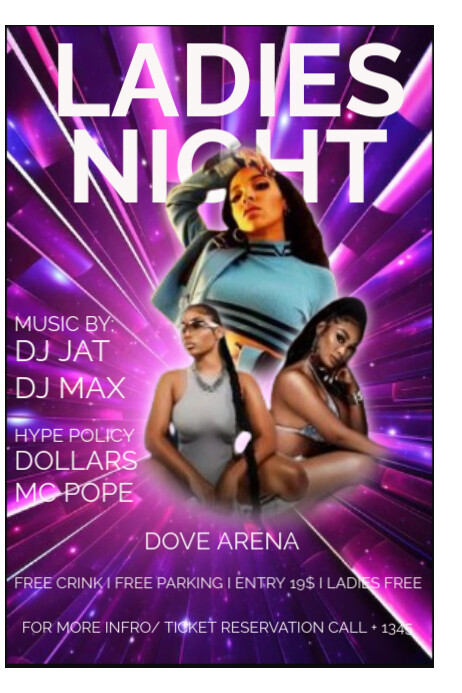 Purple Vintage Ladies Night Poster Template | PosterMyWall