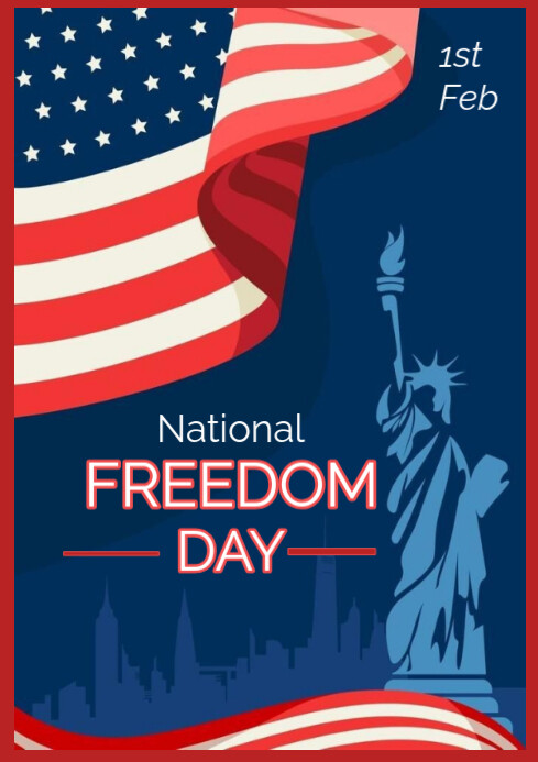Purple Vintage National Freedom Day Flyer A4 Modelo | PosterMyWall