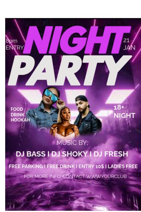 Purple Vintage Night Party Poster Template | PosterMyWall