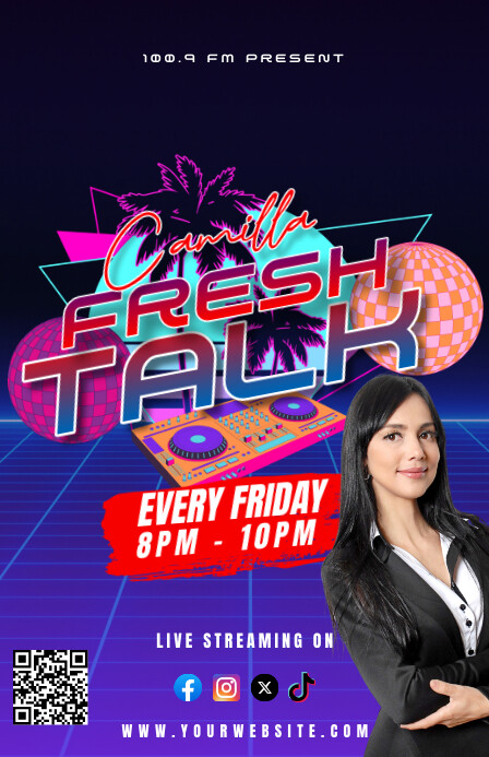 Purple Vintage Radio Show Tabloid Template | PosterMyWall