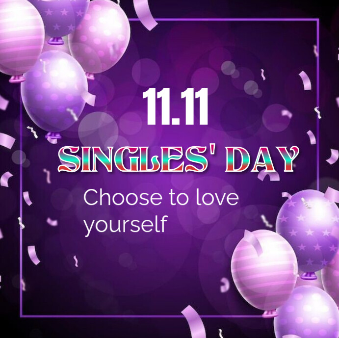 Copy of Purple Vintage Singles Day Instagram Post | PosterMyWall
